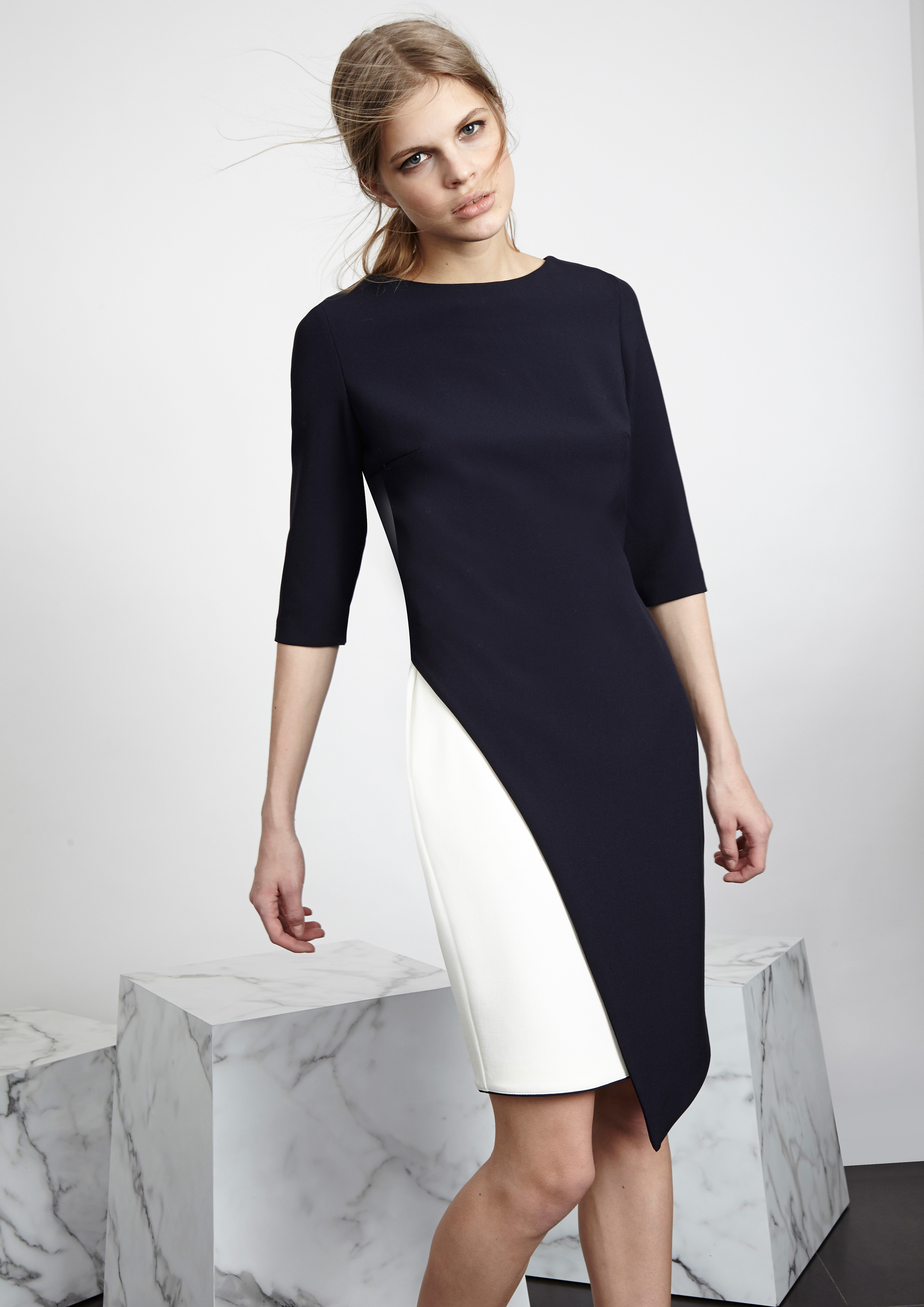 Fitted Dress With Asymmetric Hemline