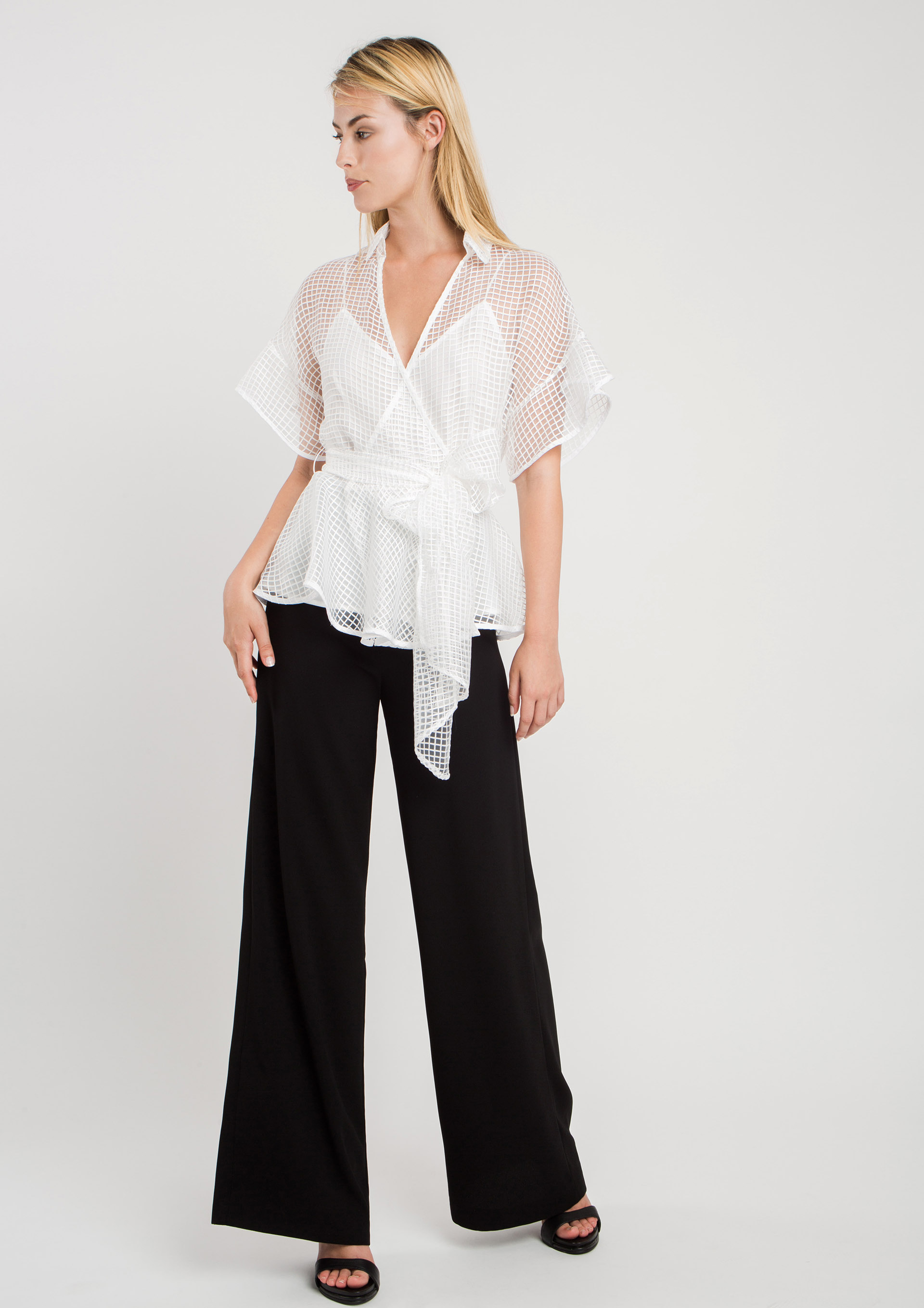 White Silk Organza Blouse
