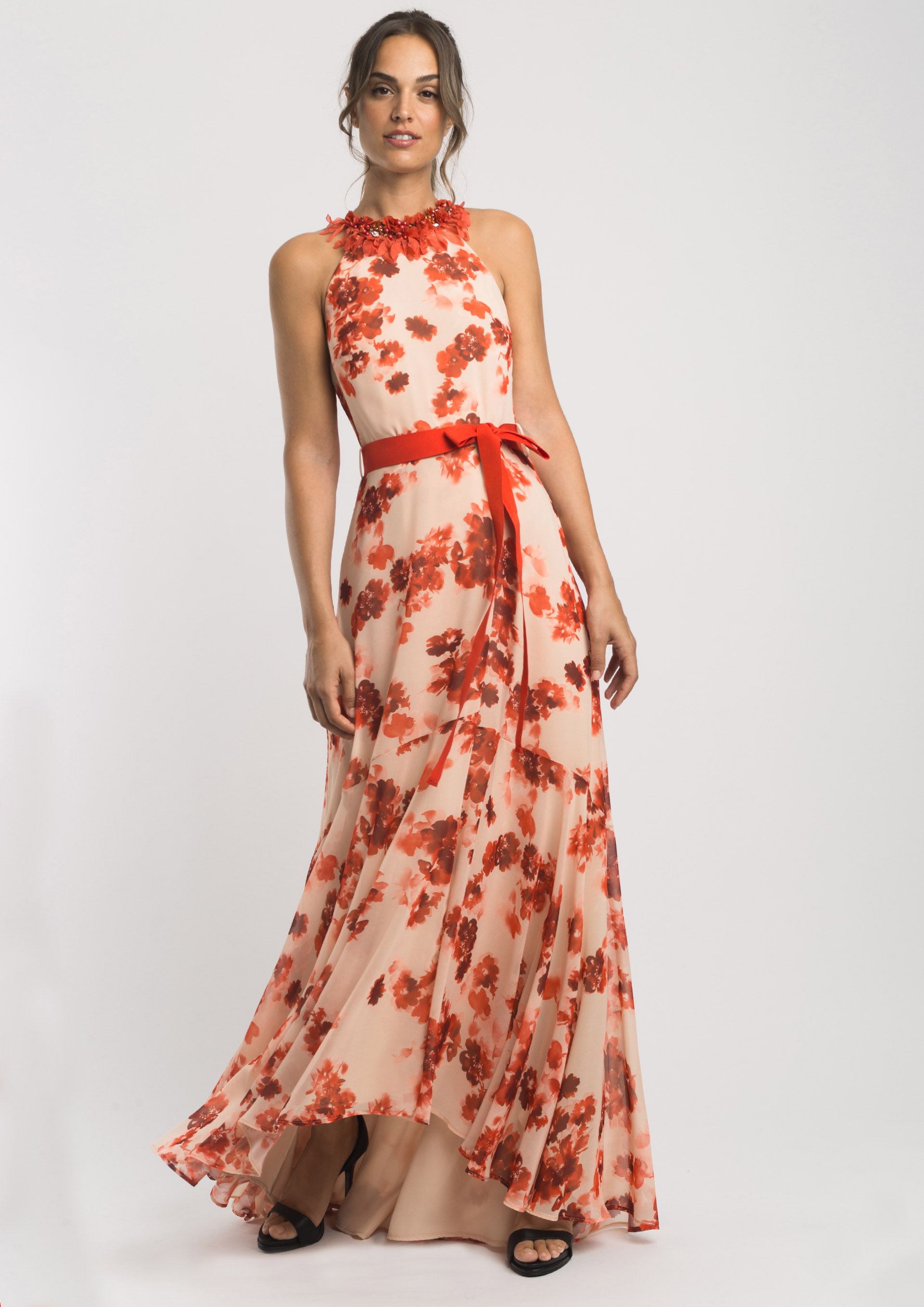 Long floral print evening dress Long floral print evening dress