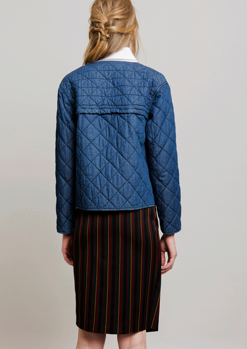 Quilted denim jacket.